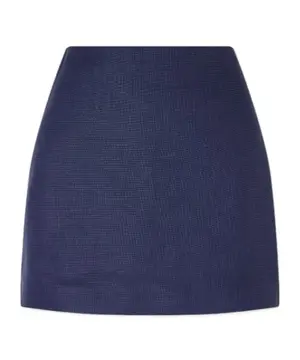 BLAZÉ MILANO Wool Blend A-line Miniskirt With Smiley Pockets