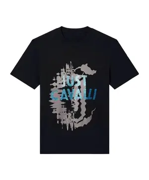 Just Cavalli Graphic Logo T-shirt - Black
