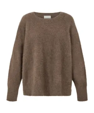 P.a.r.o.s.h Crew Neck Sweater With Ribbed Cuffs And Hem - Brown