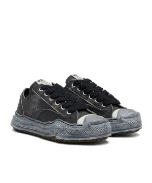 Mihara Yasuhiro Hank Og Low-top Lace-up Casual Sneakers - Black/black