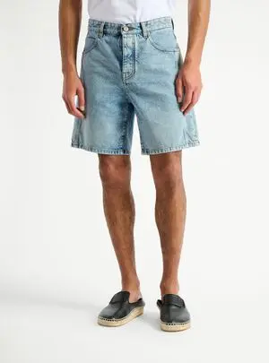 Balmain Five-pocket Denim Shorts - Blue