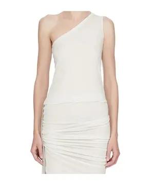 Rick Owens Ziggy Asymmetrical One-shoulder Top - Milk