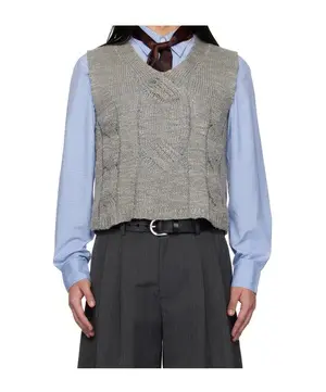 Our Legacy V-neck Knitted Vest - Tin