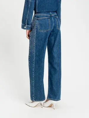 TWINSET High-waisted Embellished Jeans - Blue