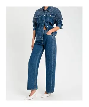 TWINSET High-waisted Embellished Jeans - Blue