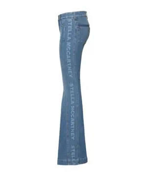 Stella McCartney High Waist Flare Jeans With Side Logo