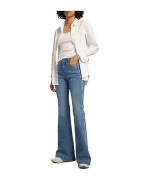 Stella McCartney High Waist Flare Jeans With Side Logo