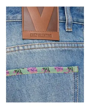 Valentino Garavani High Rise Viscose Straight Jeans