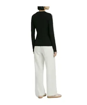 ADIDAS ORIGINALS Textured Knit Top With Signature Stripes