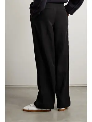 Vince Pleated Straight-leg Trousers - Black