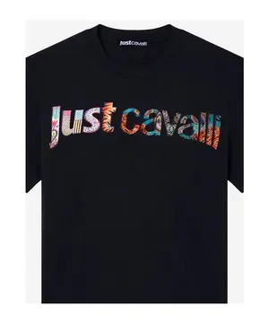 Just Cavalli Logo Print T-shirt - Black