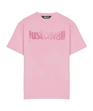 Just Cavalli Studded Logo T-shirt - Pink