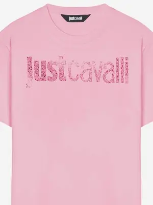 Just Cavalli Studded Logo T-shirt - Pink