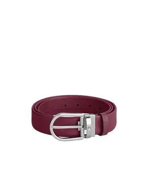 Montblanc Embossed Horseshoe Buckle Belt - Red