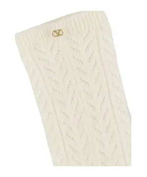 Valentino Garavani Mohair Blend Knee High Socks - White