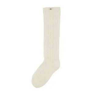 Valentino Garavani Mohair Blend Knee High Socks - White