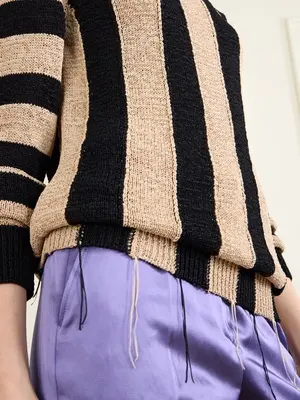 Dries Van Noten Striped Open-knit Sweater