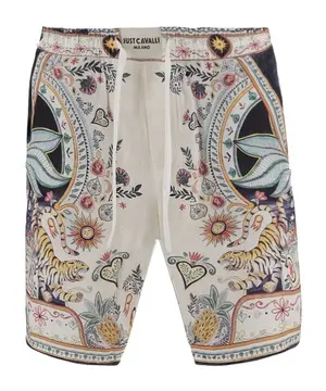 Just Cavalli Printed Viscose Drawstring Shorts - Multi