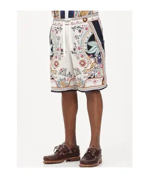 Just Cavalli Printed Viscose Drawstring Shorts