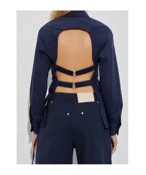 Cult Gaia Open-back Shirt - Blue