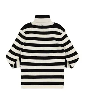 Balmain Striped Wool Cotton Turtleneck