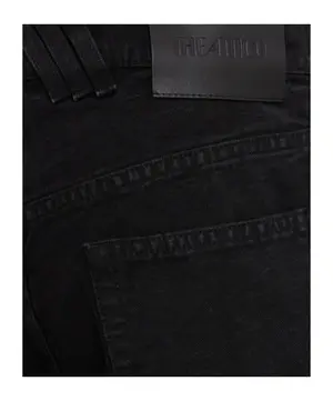 Attico Washed Canvas Cutout Wide Leg Jeans