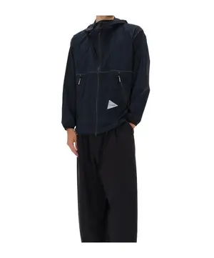 AND WANDER Pertex Hooded Windbreaker Jacket - Blue