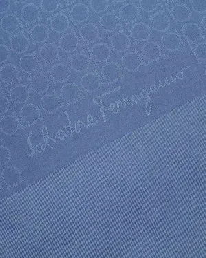 FERRAGAMO Logo Tassel Scarf - Blue