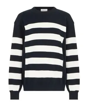 ROBERTO COLLINA Striped Crew-neck Knitted Sweater