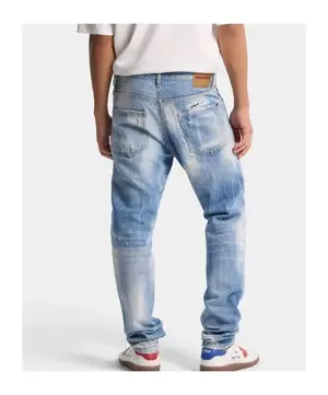 Dsquared2 Teddy Distressed Straight-leg Jeans - Blue