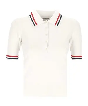 Thom Browne Striped Polo Shirt - White