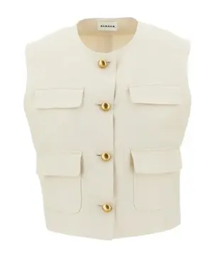 P.a.r.o.s.h Boxy Pocket Vest - White