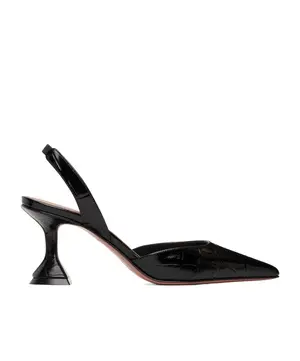 Amina Muaddi Holli Sling 70 Pointed-toe High-heeled Sandals - Black