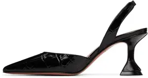 Amina Muaddi Holli Sling 70 Pointed-toe High-heeled Sandals - Black