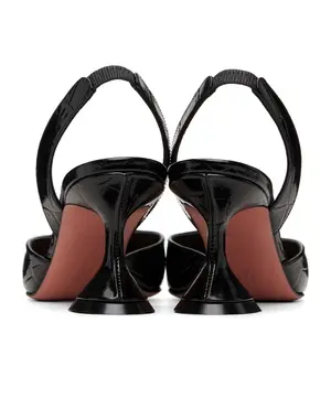 Amina Muaddi Holli Sling 70 Pointed-toe High-heeled Sandals - Black
