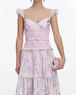 SELF-PORTRAIT Chiffon Ruffled Maxi Dress
