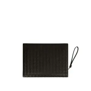 Bottega Veneta Intrecciato Woven Document Holder - Black