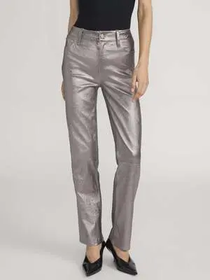 FRAME Metallic Straight Leg Trousers