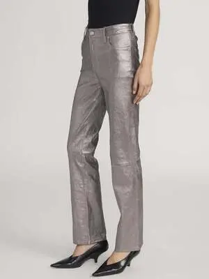 FRAME Metallic Straight Leg Trousers