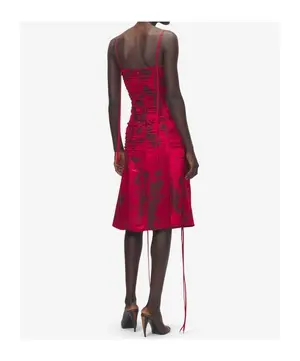 Alexander McQueen Floral Print Lace-up Midi Dress