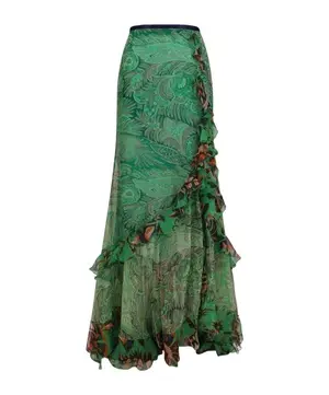 Etro Paisley Printed Ruffled Maxi Skirt