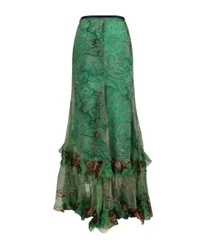 Etro Paisley Printed Ruffled Maxi Skirt