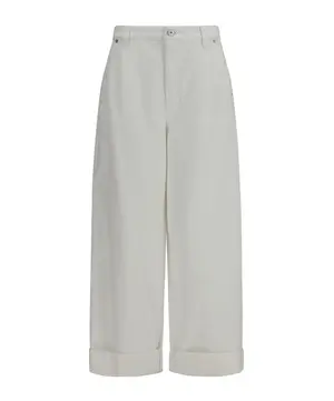 Brunello Cucinelli Wide-leg Turn-up Trousers - Gray