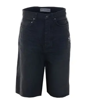 Balenciaga Piping Detail Denim Shorts