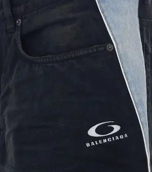Balenciaga Piping Detail Denim Shorts