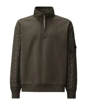 C.P. COMPANY Half-zip Quilted Sleeve Sweatshirt