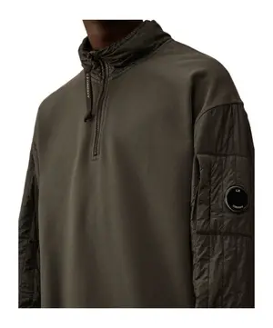 C.P. COMPANY Half-zip Quilted Sleeve Sweatshirt