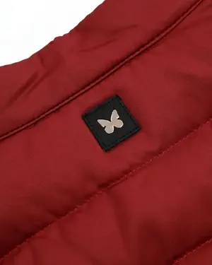 Max Mara Quilted Down Jacket With Logo Detail - Red