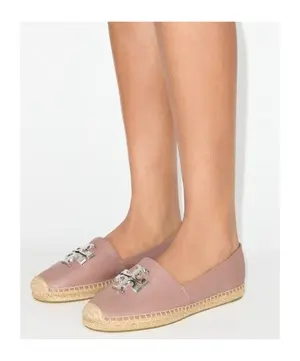 Tory Burch Eleanor Logo Plaque Espadrilles - Nude
