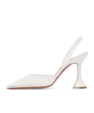 Amina Muaddi Holli 95 Lace Sling Pointed-toe High-heeled Sandals